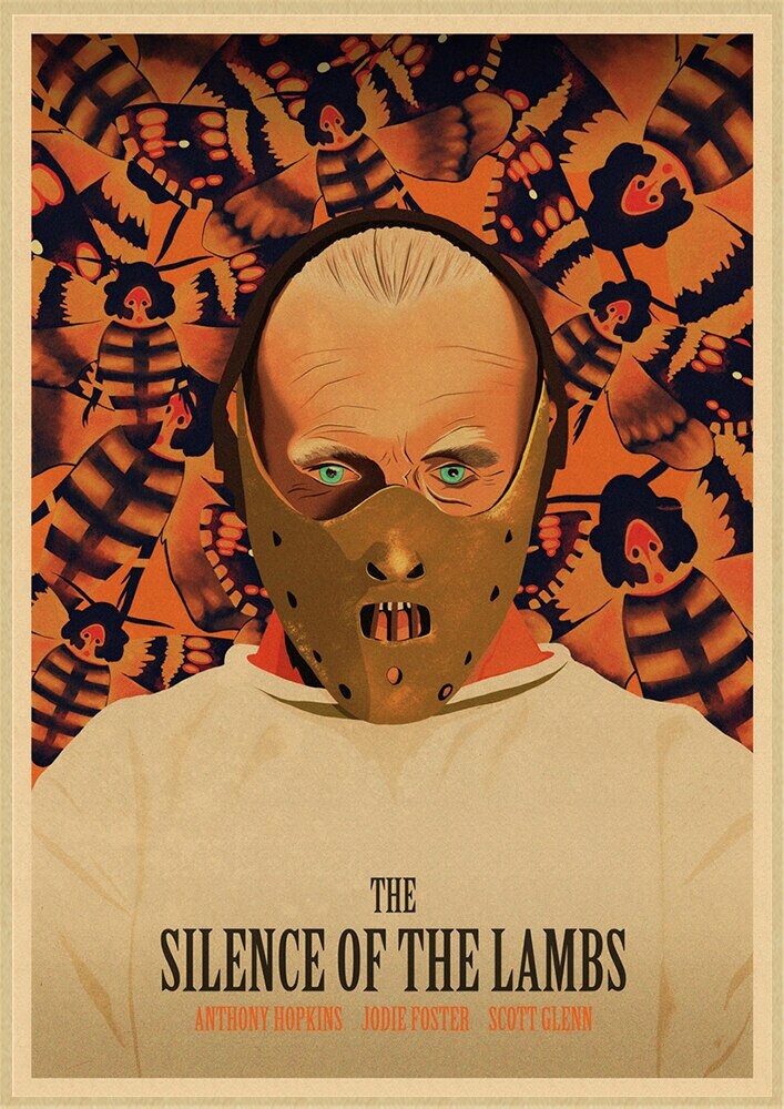 The Silence of the Lambs Classic Movie Kraft Paper Poster Bar Cafe ...