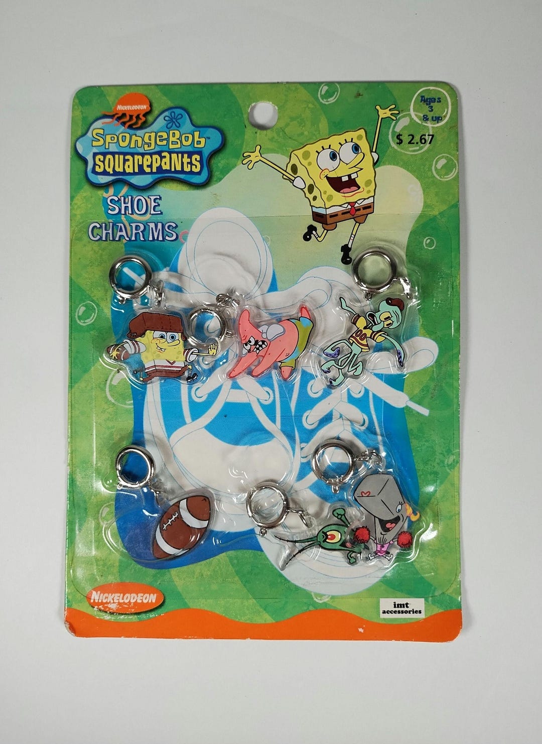 VTG Spongebob Squarepants Nickelodeon Football Acrylic Shoe Charms ...
