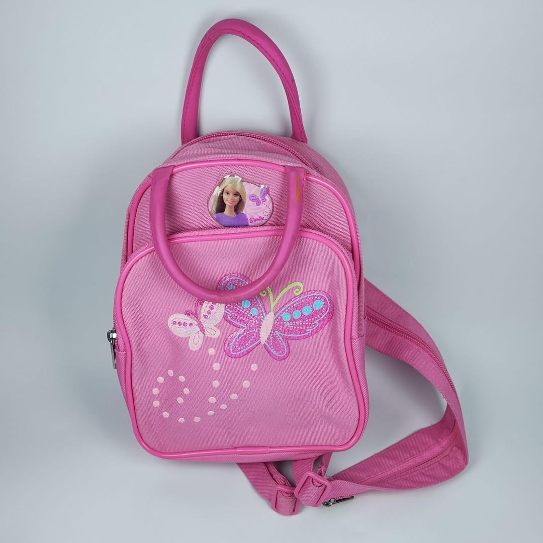 Vintage Y2K Barbie Pink Mini Backpack With Glitter Butterfly and ...