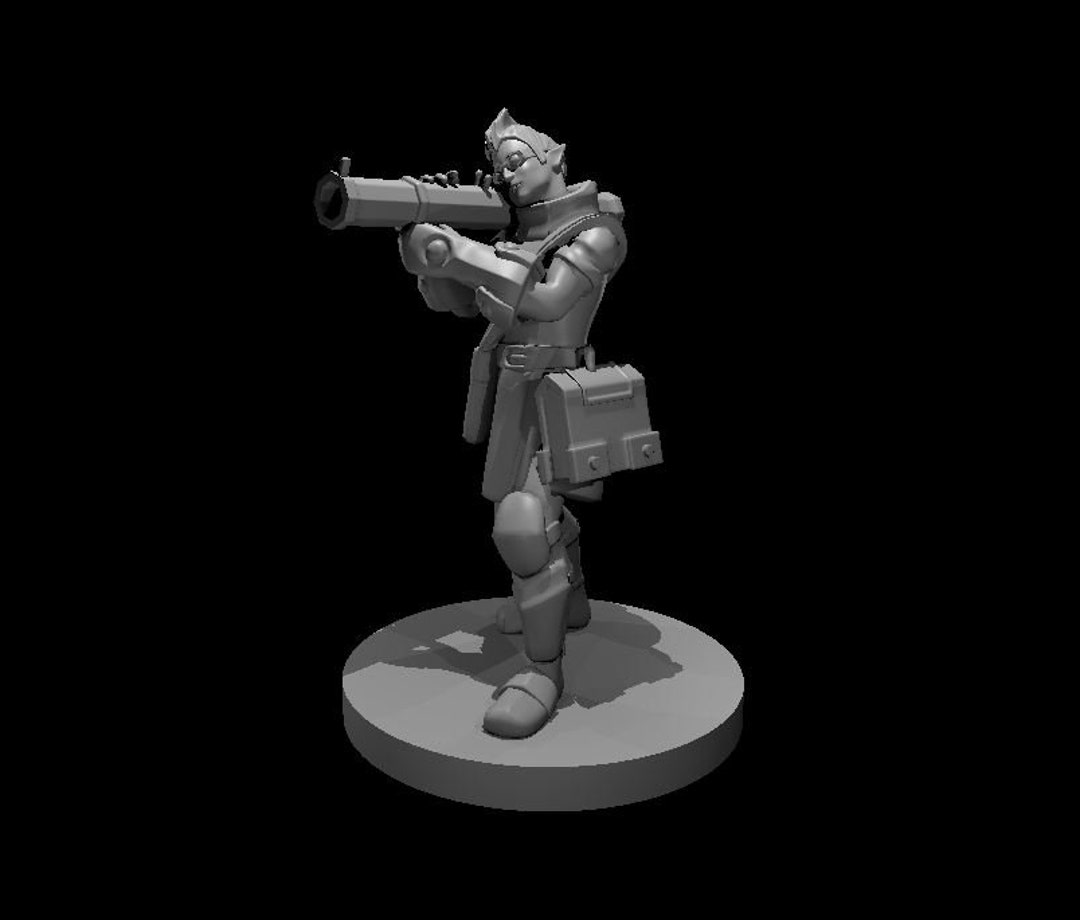 Dnd Artificer With Shoulder Cannon Character Model - Etsy