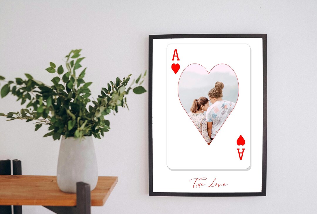 Custom Couple Photo Card Print, Custom Playing Cards, Anniversary Gift ...