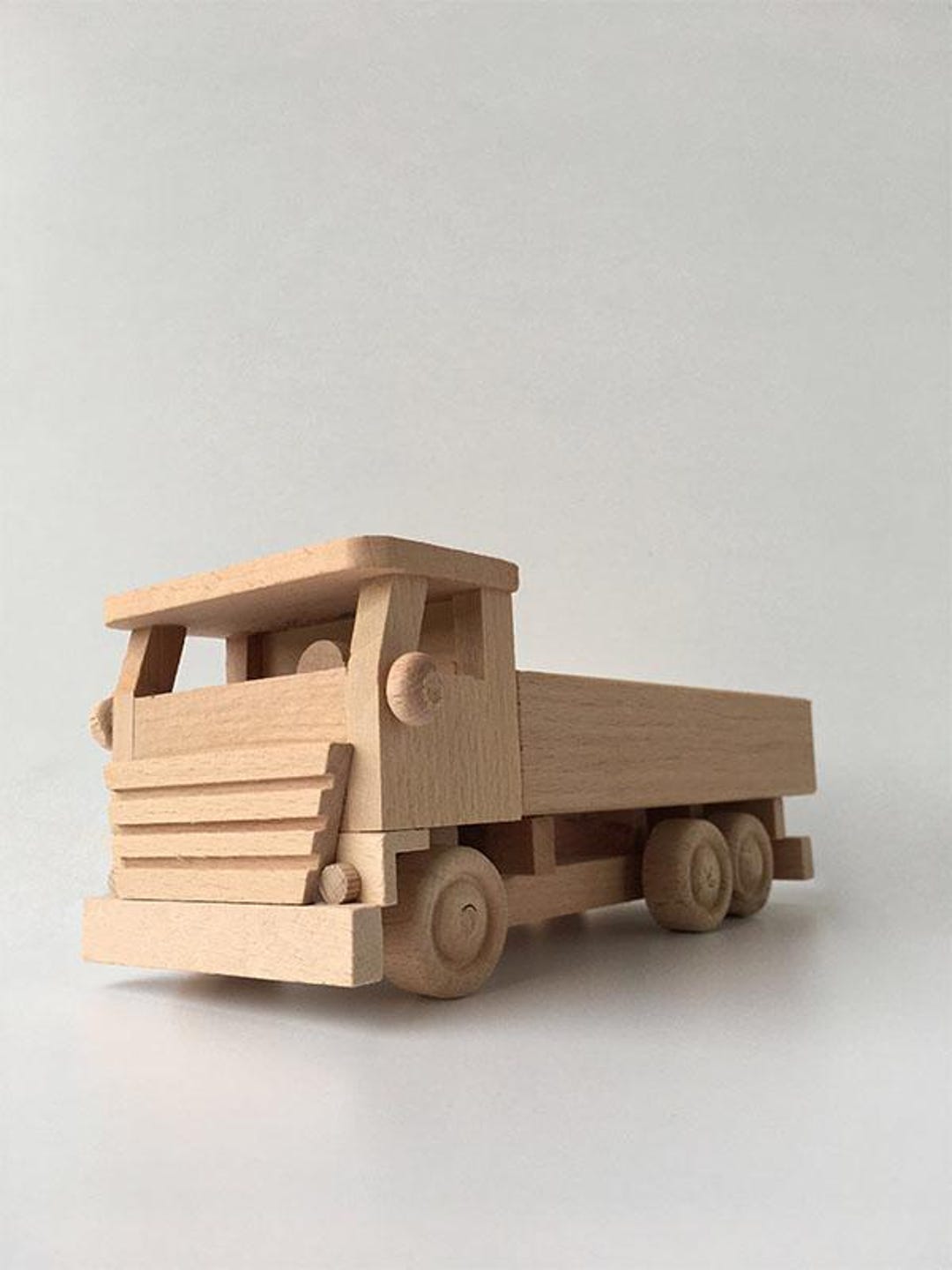 Wooden Toy Pickup Truck, Colorless Natural Beech Wood, Paintable Baby ...