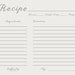 Printable Recipe Card Templates, Cook Book Template Inserts, Recipe ...