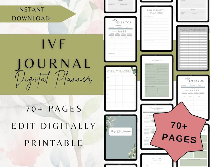 IVF Digital Planner IVF Printable Journal Infertility Journal IVF Gift ...