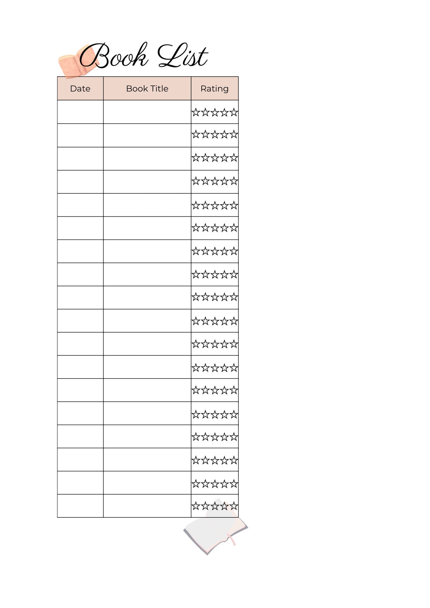 Digital Bookshelf Reading Tracker, Printable Reading Log and Bookmark ...