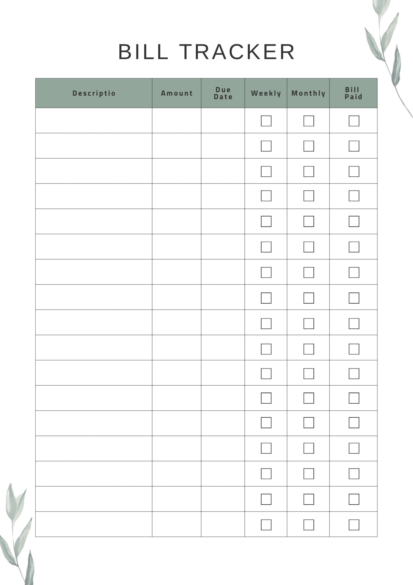 Expense Tracker Printable, Financial Planner, Budget Planner, Bill ...