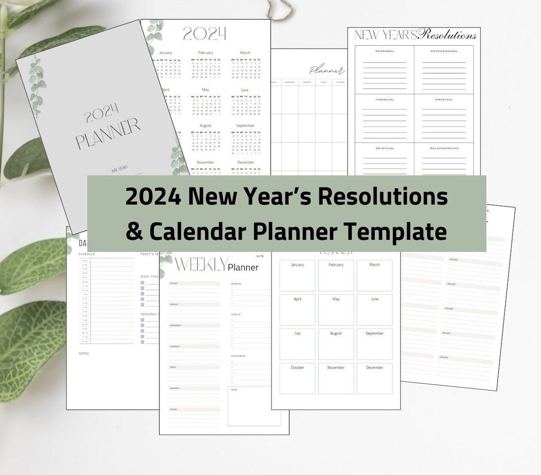Goal Setting and 2024 Printable Planner Bundle, Planner Inserts, Goal Tracker, Trackable ...