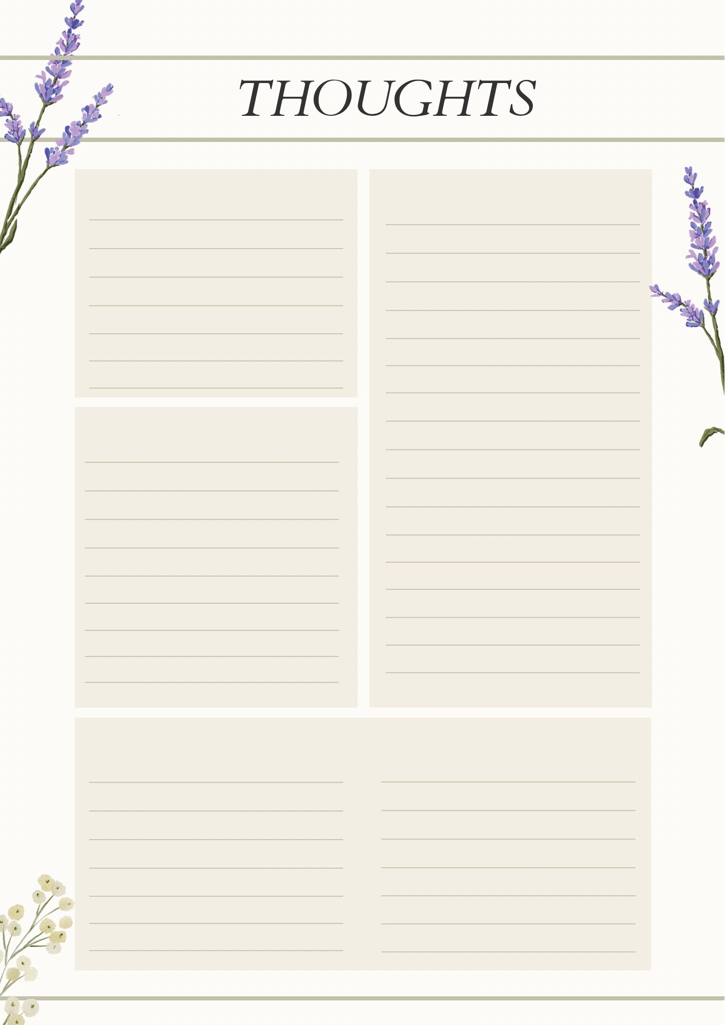Printable Brain Dump Template Bundle, Planner Note Template Inserts ...