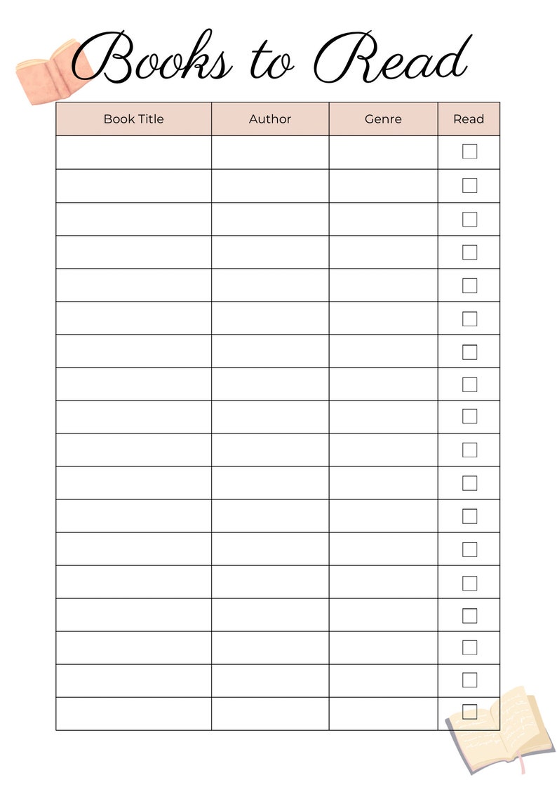 Book Reading Planner, Printable Reading Tracker, Reading Tracker ...