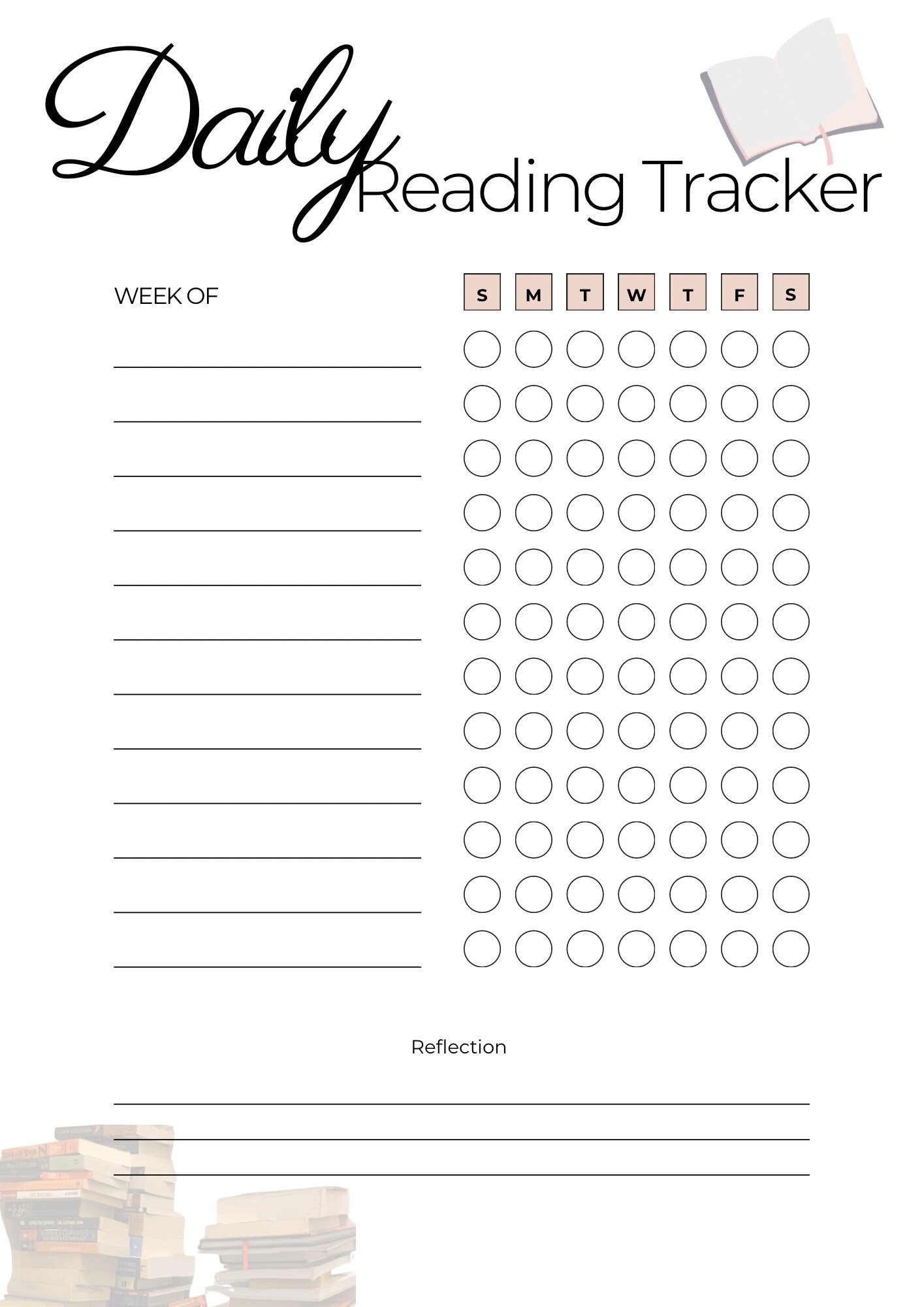 Digital Bookshelf Reading Tracker, Printable Reading Log and Bookmark ...
