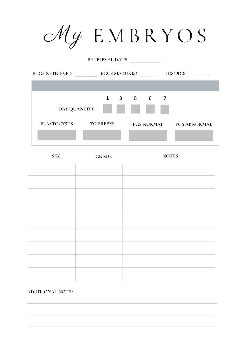 140+ Page Printable IVF Journal, Fertility Planner, IVF Planner, My IVF ...
