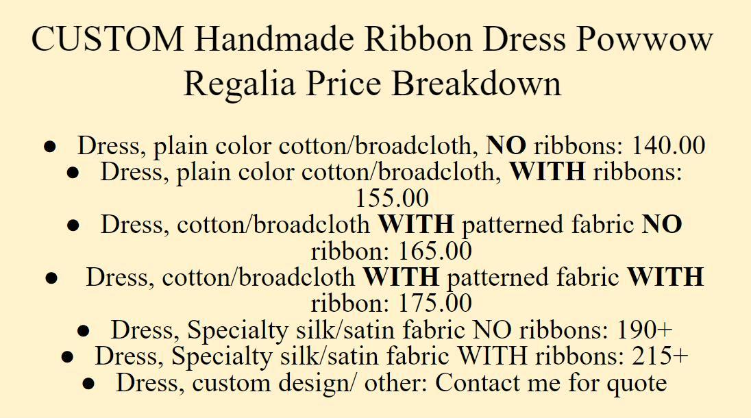 CUSTOM Handmade Ribbon Dress Powwow Regalia Small-large ONLY - Etsy