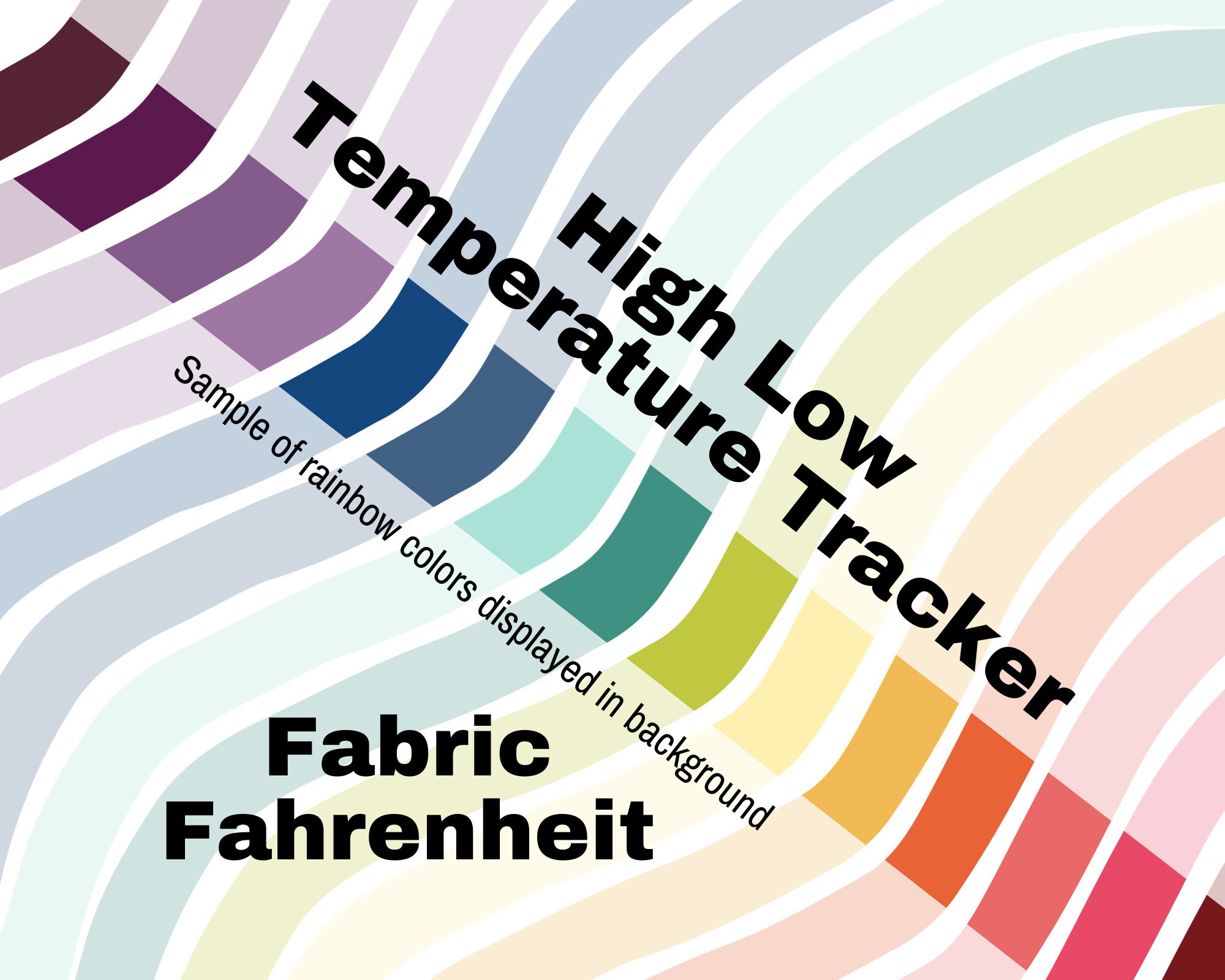 High Low Fahrenheit Fabric Temperature Tracker Google Sheets Digital ...