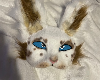 Black & White Rabbit Therian Mask - Etsy