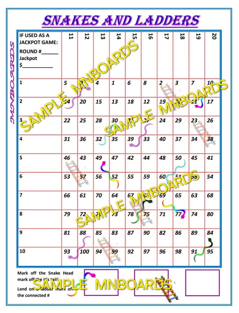 Snakes and Ladders Grid - Etsy