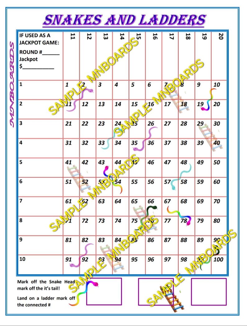 Snakes and Ladders Grid - Etsy