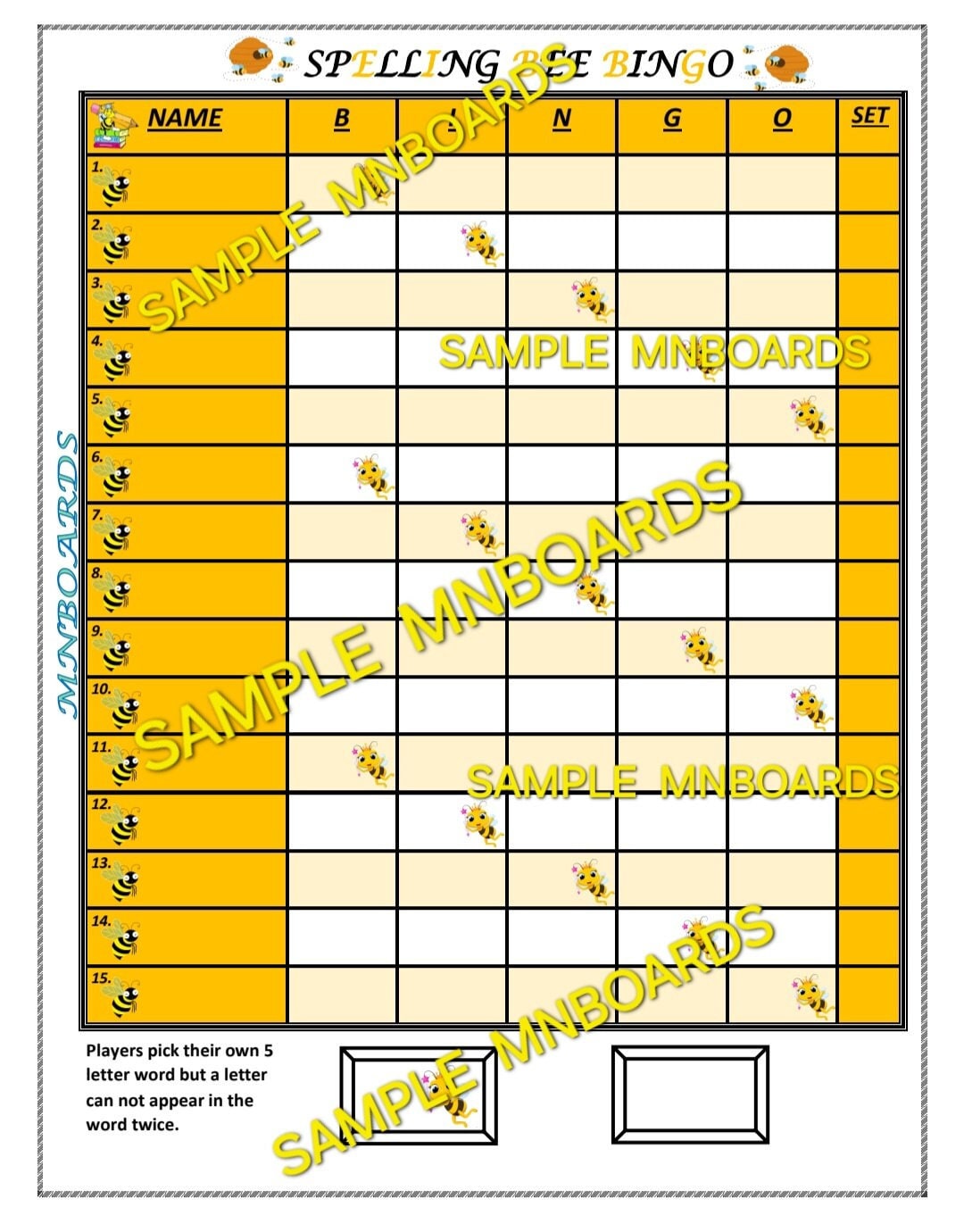 Spelling Bee and Favorite Numbers - Etsy
