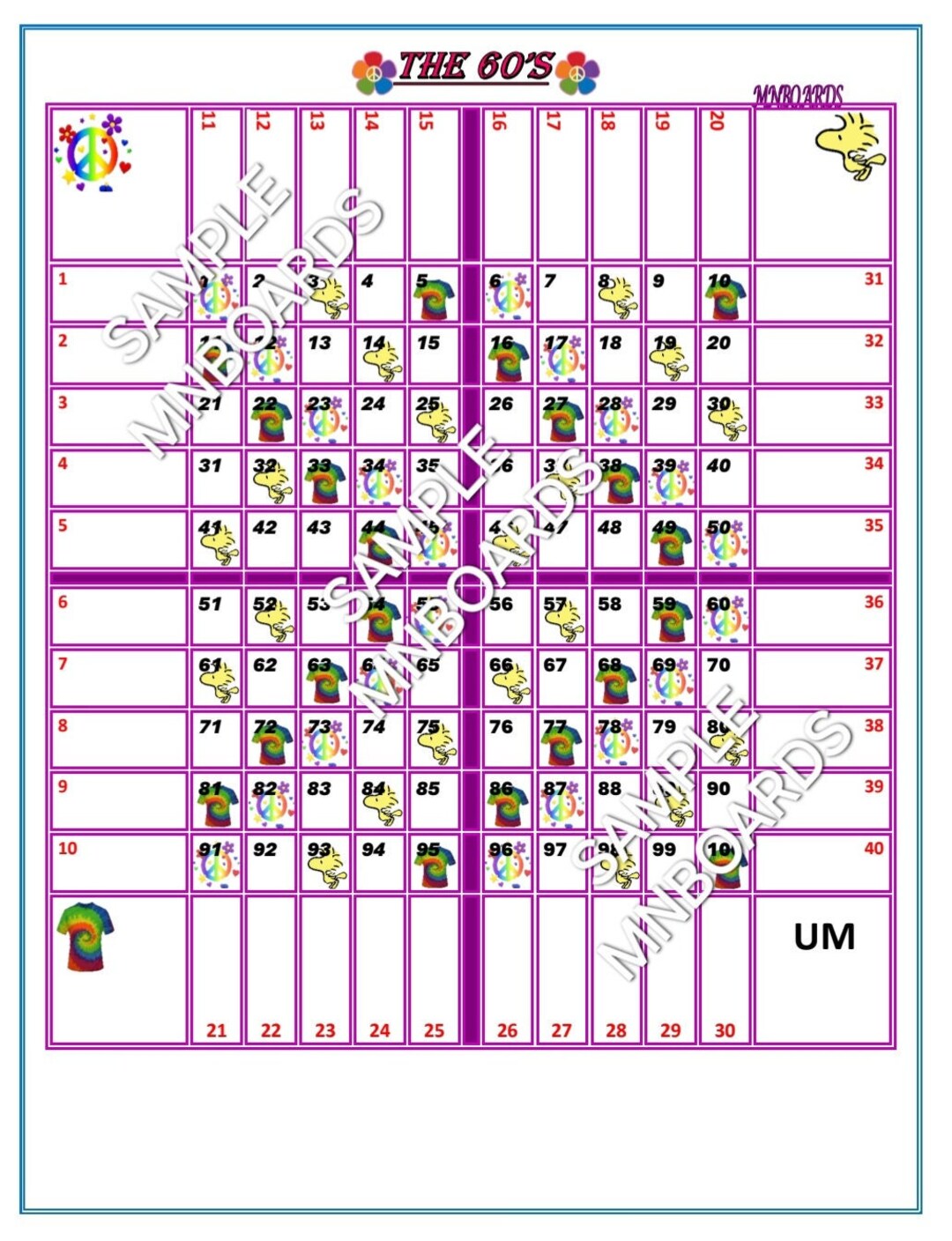 The 60's (40 Line Grid) - Etsy