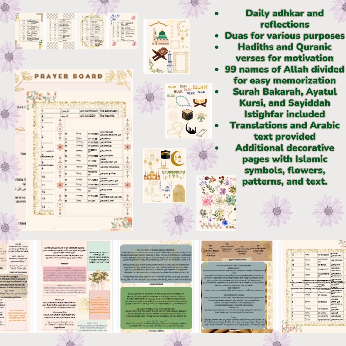 Islamic Prayer Board - Dua Board, Islamic Guide, Prayer Room Ideas ...