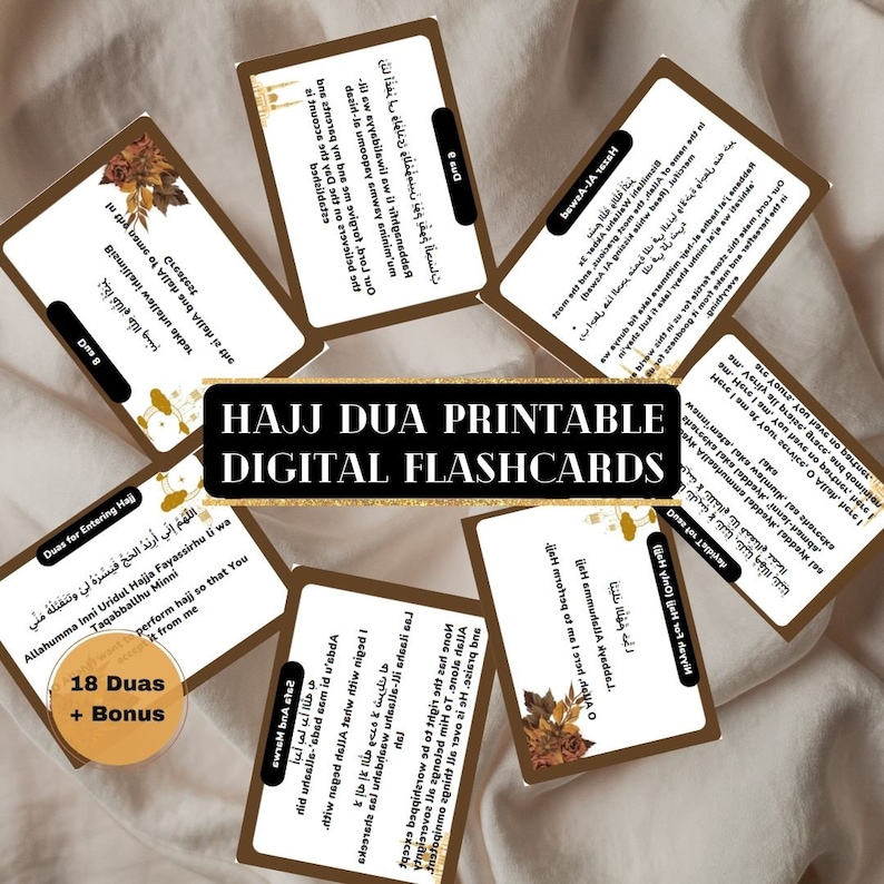 Hajj Dua Flashcards | Hajj Duas Printable Cards | Hajj Cards | Prayer ...