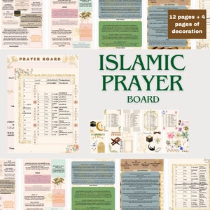 Islamic Prayer Board - Dua Board, Islamic Guide, Prayer Room Ideas ...