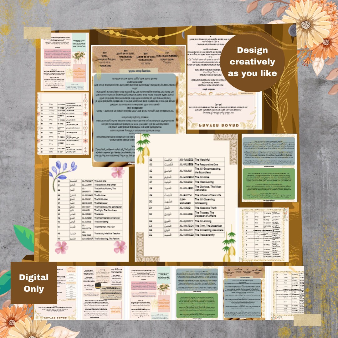 Islamic Prayer Board - Dua Board, Islamic Guide, Prayer Room Ideas ...