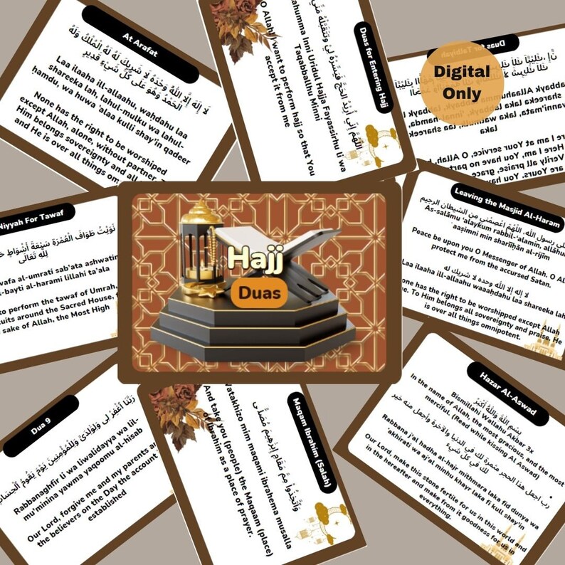 Hajj Dua Flashcards | Hajj Duas Printable Cards | Hajj Cards | Prayer ...