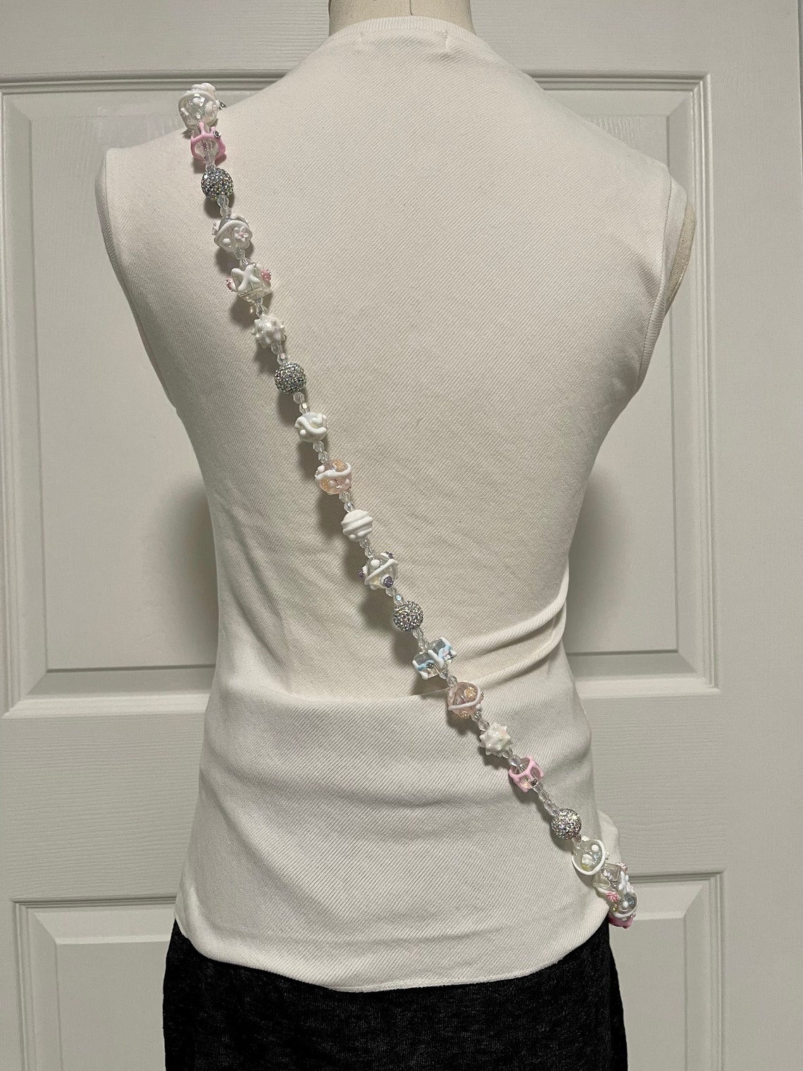 Handmade Crossbody Phone Strap Hand Painted Beads With Figure Toy for ...