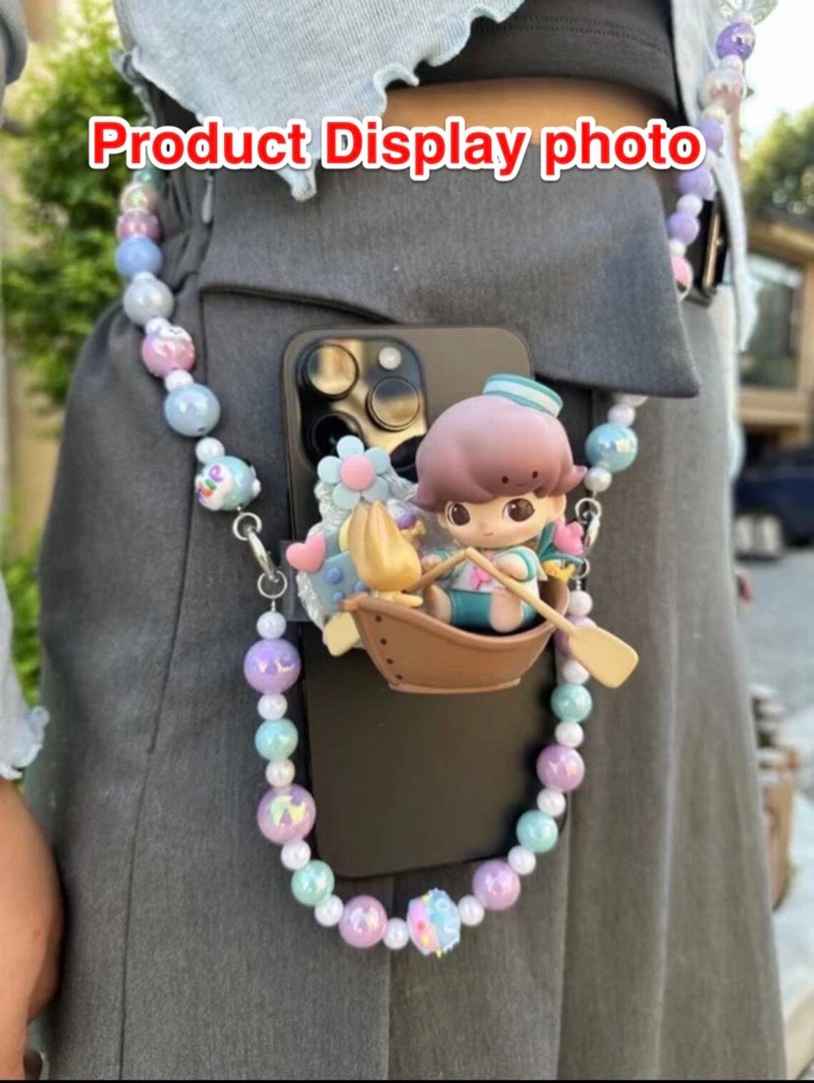 Handmade Phone Back Clip Crossbody Strap Hand Painted Beads With Figure ...