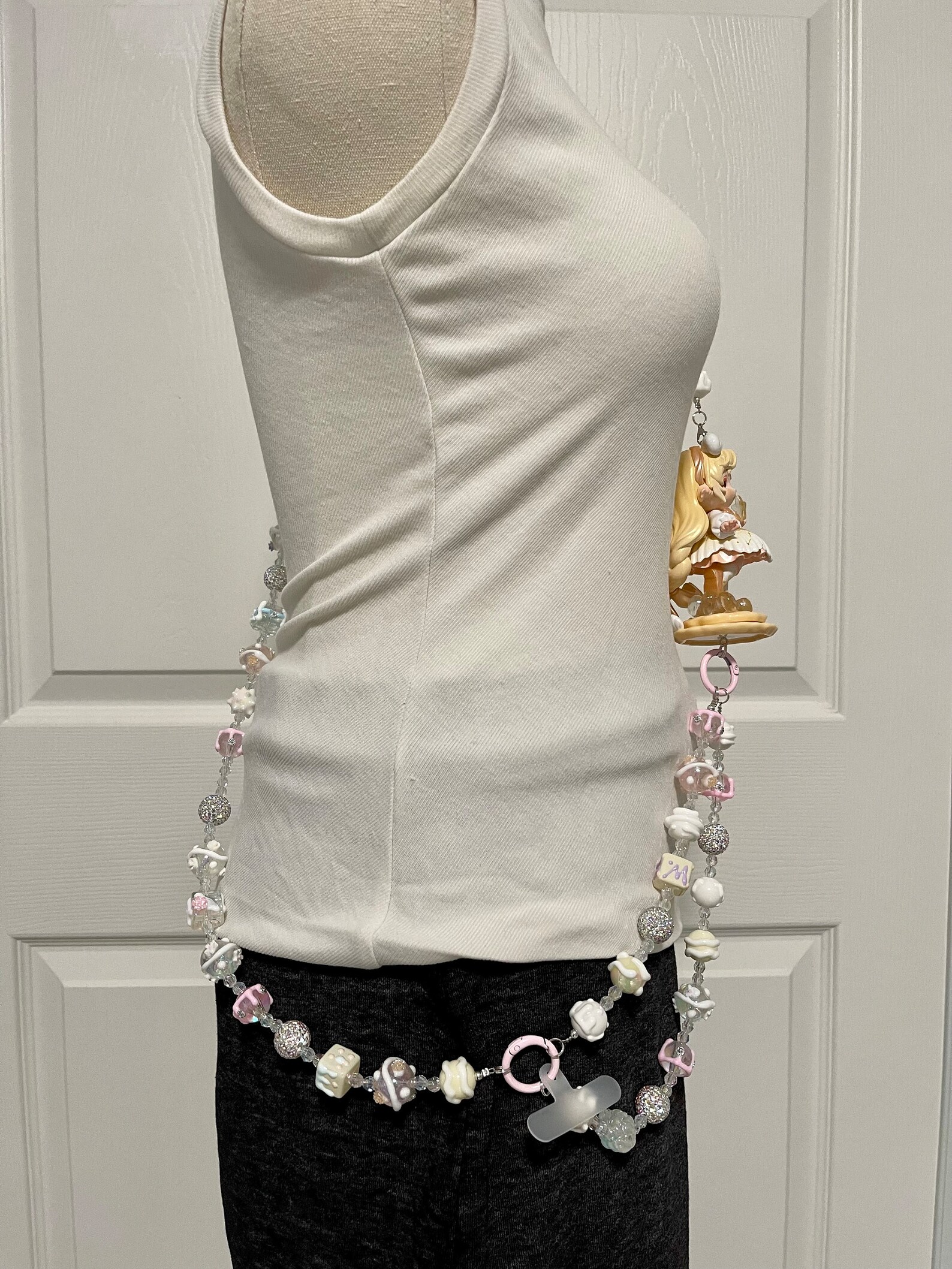 Handmade Crossbody Phone Strap Hand Painted Beads With Figure Toy for ...