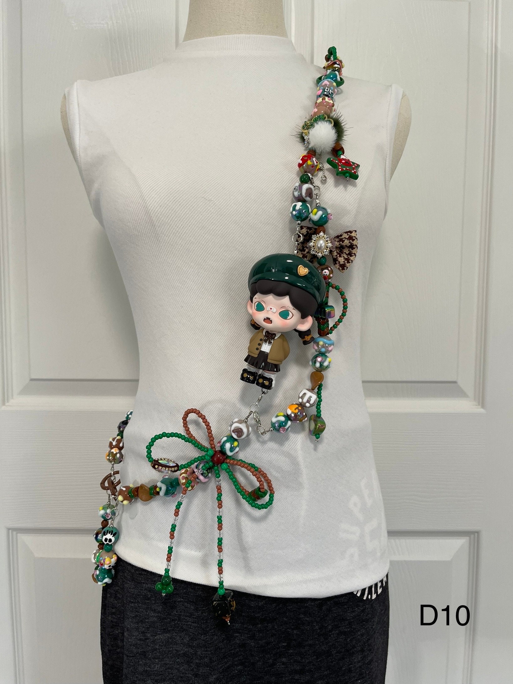 Handmade Crossbody Phone Strap Hand Painted Beads With Figure Toy ...