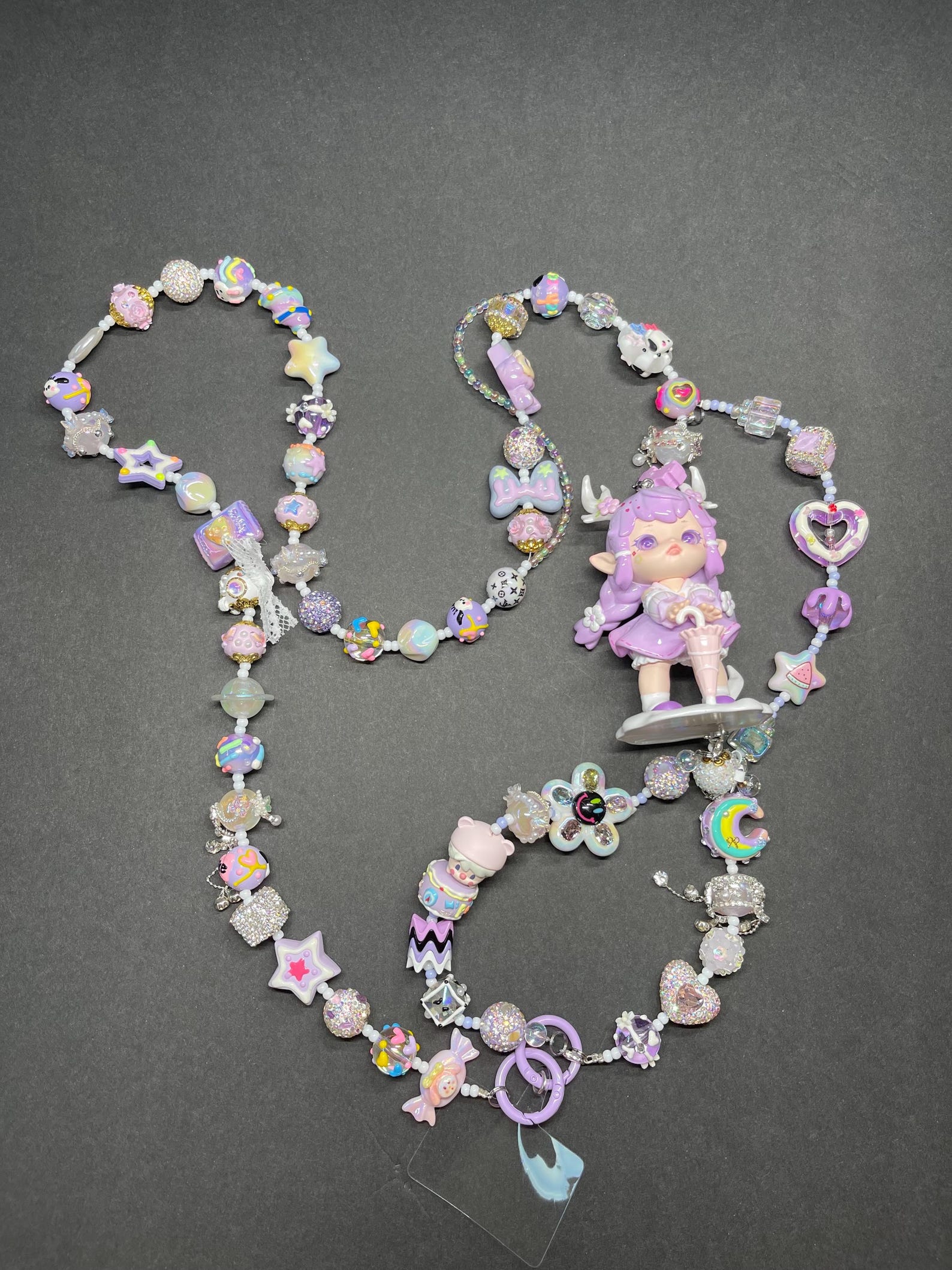 Handmade Crossbody Phone Strap Hand Painted Beads With Figure Toy ...