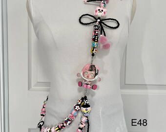 Handmade Crossbody Phone Strap Hand Painted Beads With Figure Toy ...