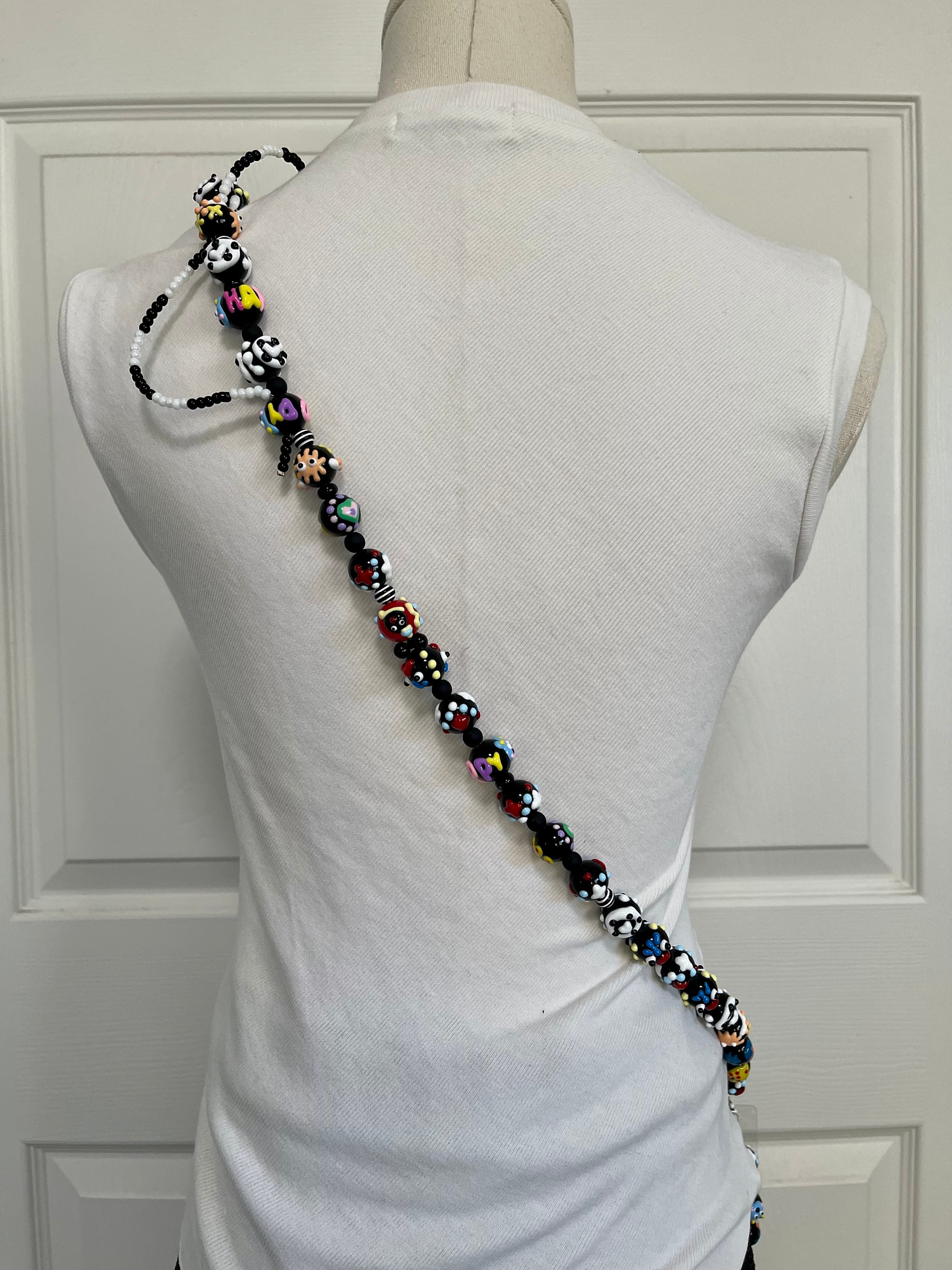 Handmade Crossbody Phone Strap Hand Painted Beads With Figure Toy for ...