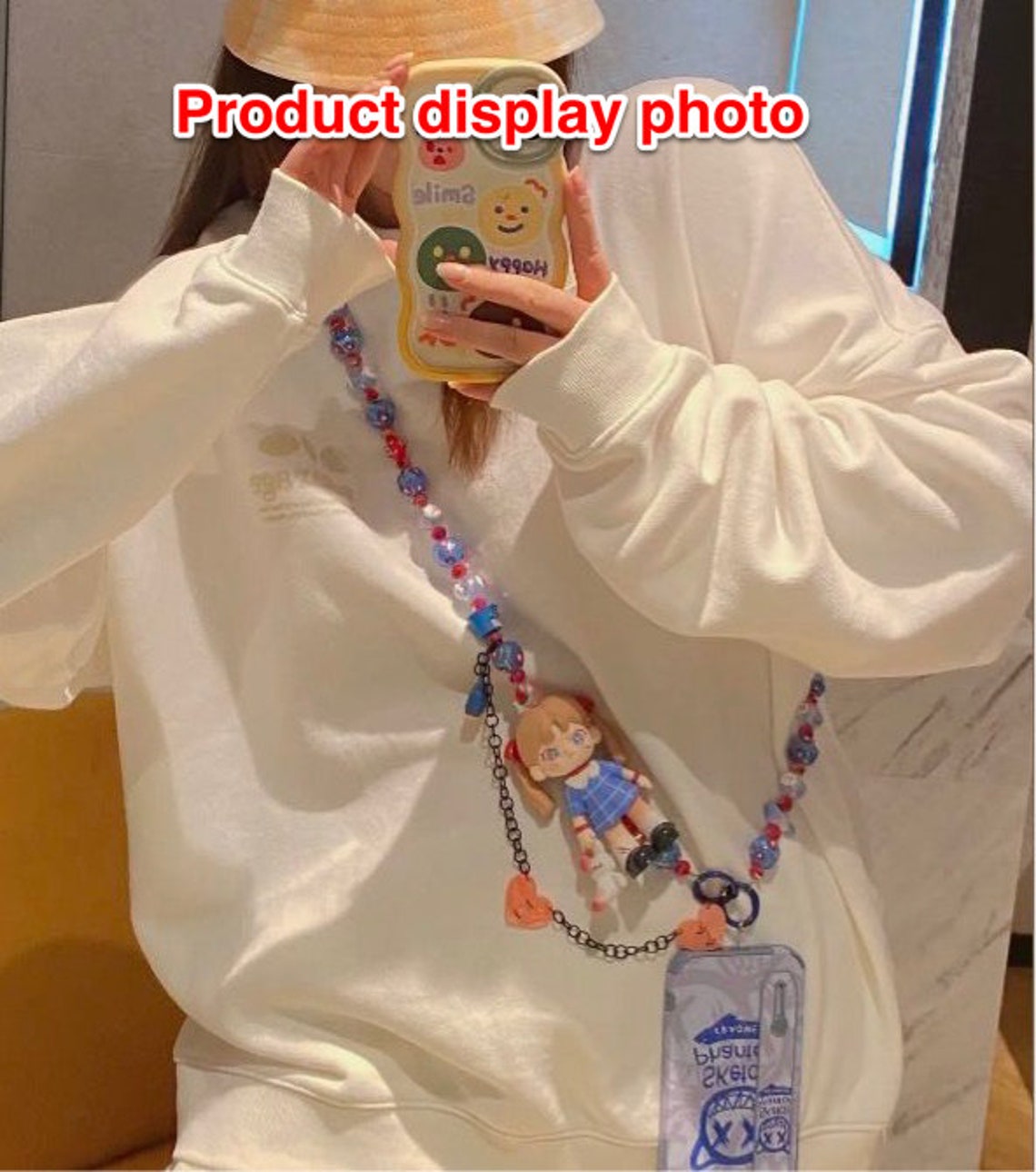 Handmade Crossbody Phone Strap Hand Painted Beads With Figure Toy ...