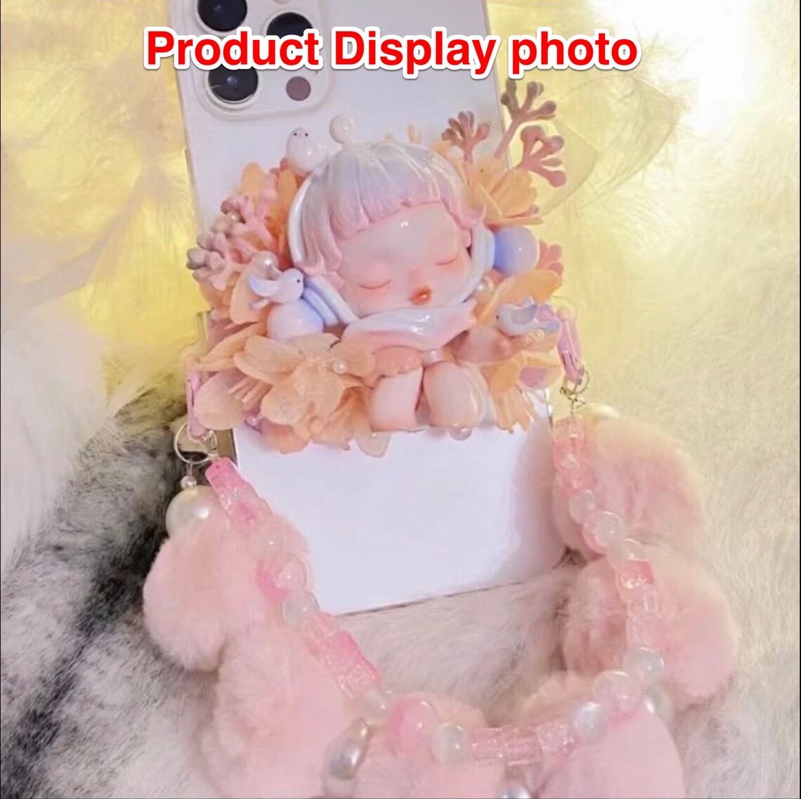 Handmade Phone Back Clip Crossbody Strap Hand Painted Beads With Figure ...