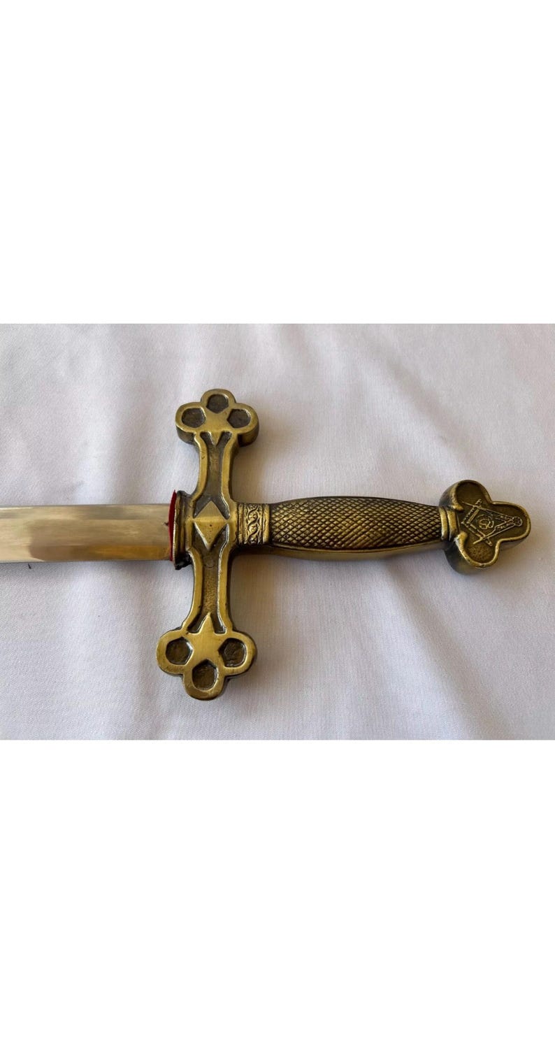MASONIC Sword Snake Flaming Sword Square Compass With G and Silver Hilt ...