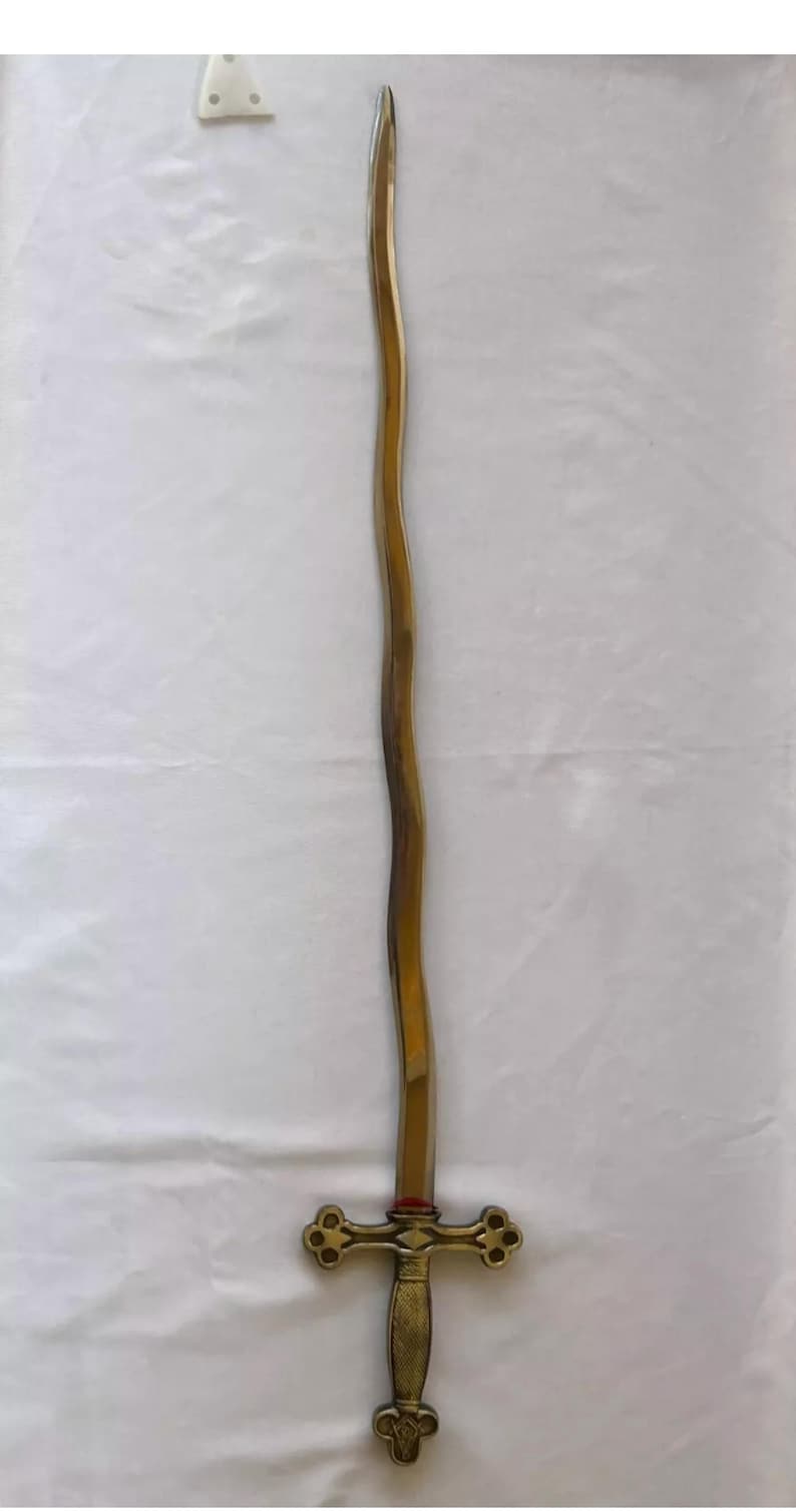 MASONIC Sword Snake Flaming Sword Square Compass With G and Silver Hilt ...