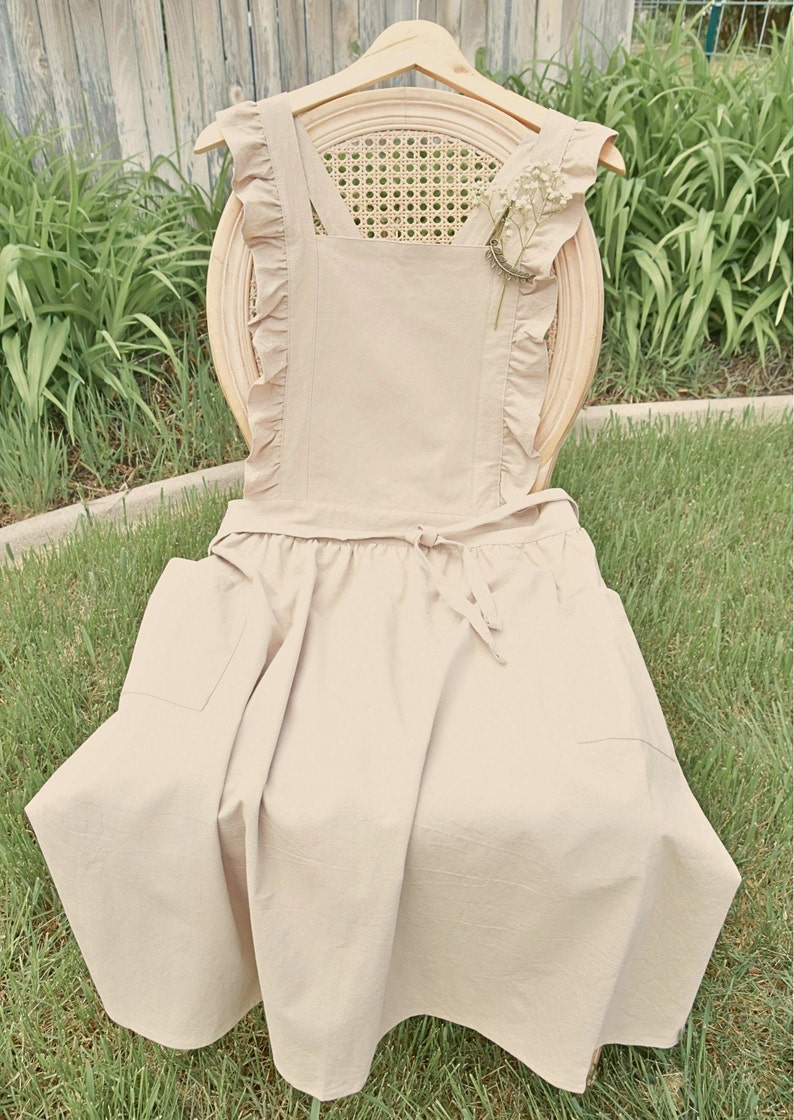 COTTAGECORE COTTON APRON / Ruffles / Cross Back / Pinafore / Vintage ...