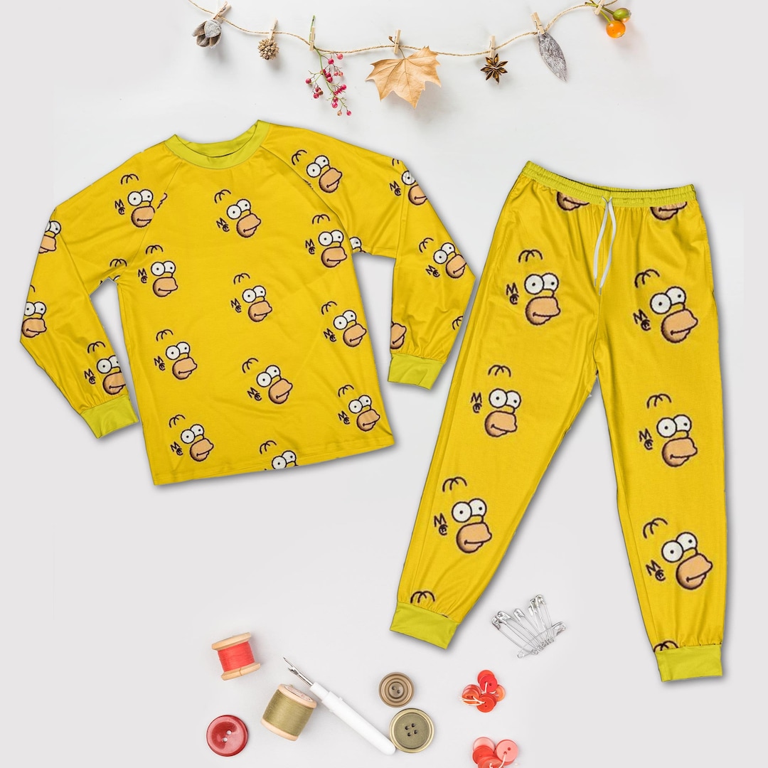 The Simpsons Pajamas Set, Simpsons Family Pajamas, Homer Simpson ...