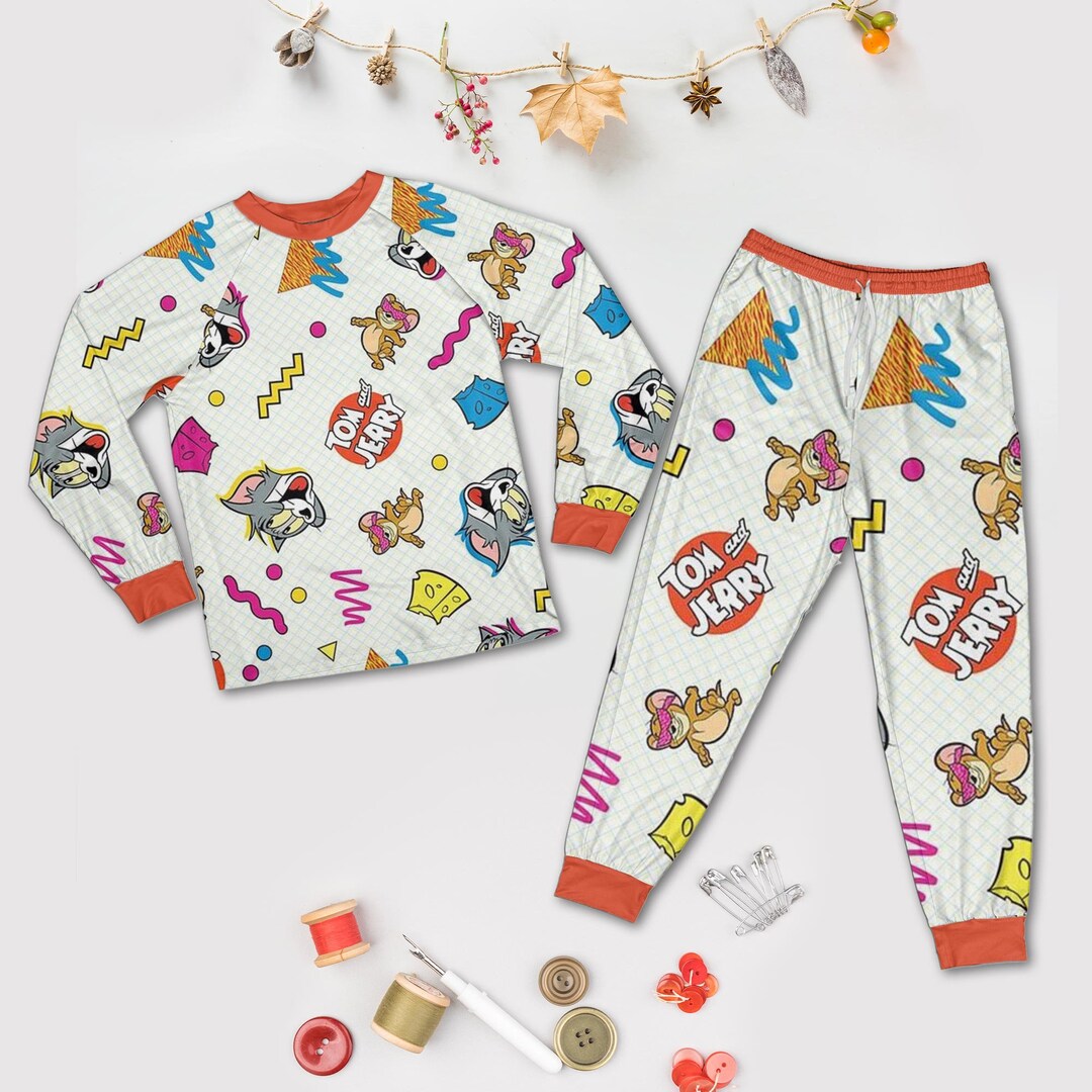 Tom & Jerry Pajamas Raglan Set, Tom /jerry Holiday Pajamas, Tom /jerry ...