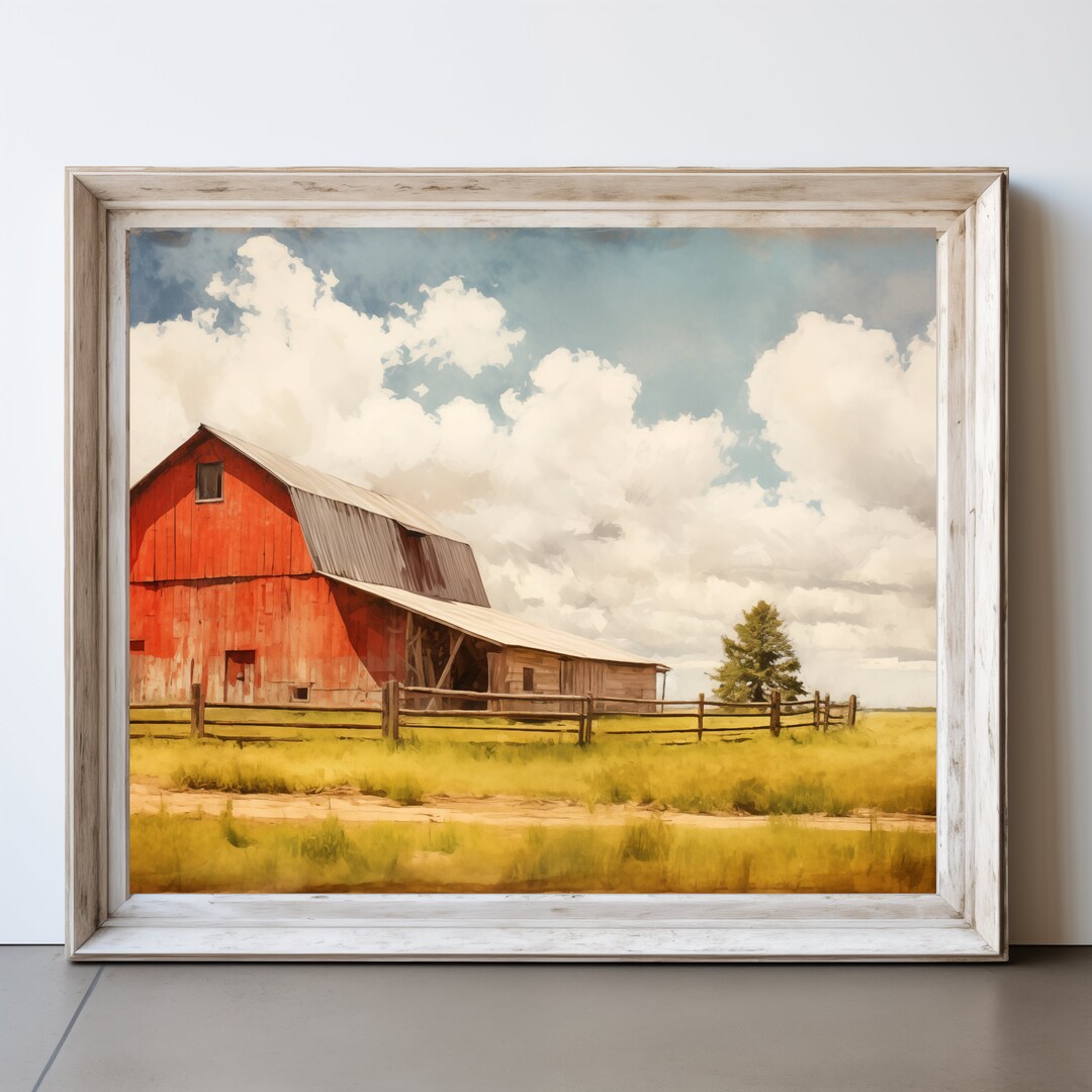 Old Red Barn Print Rustic Barn Decor Farmhouse Barn Decore Barn Gift ...