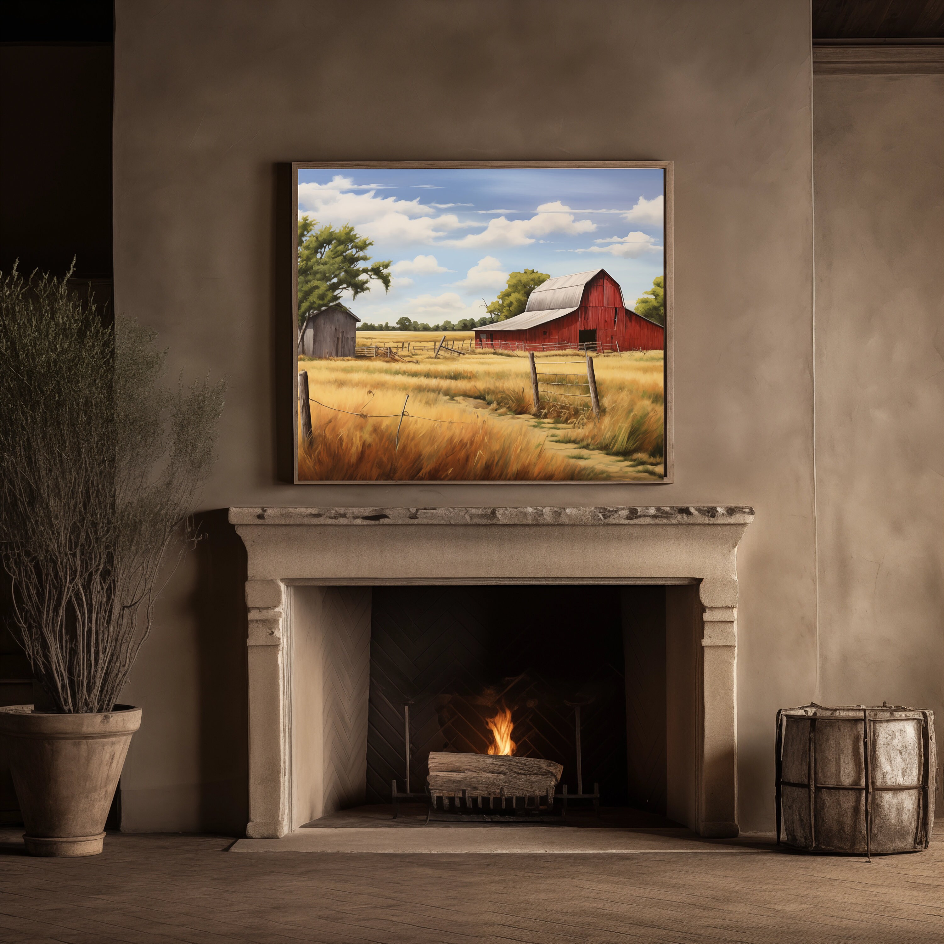Red Barn Print Old Rustic Barn Decor Farmhouse Barn Decore Barn Gift ...