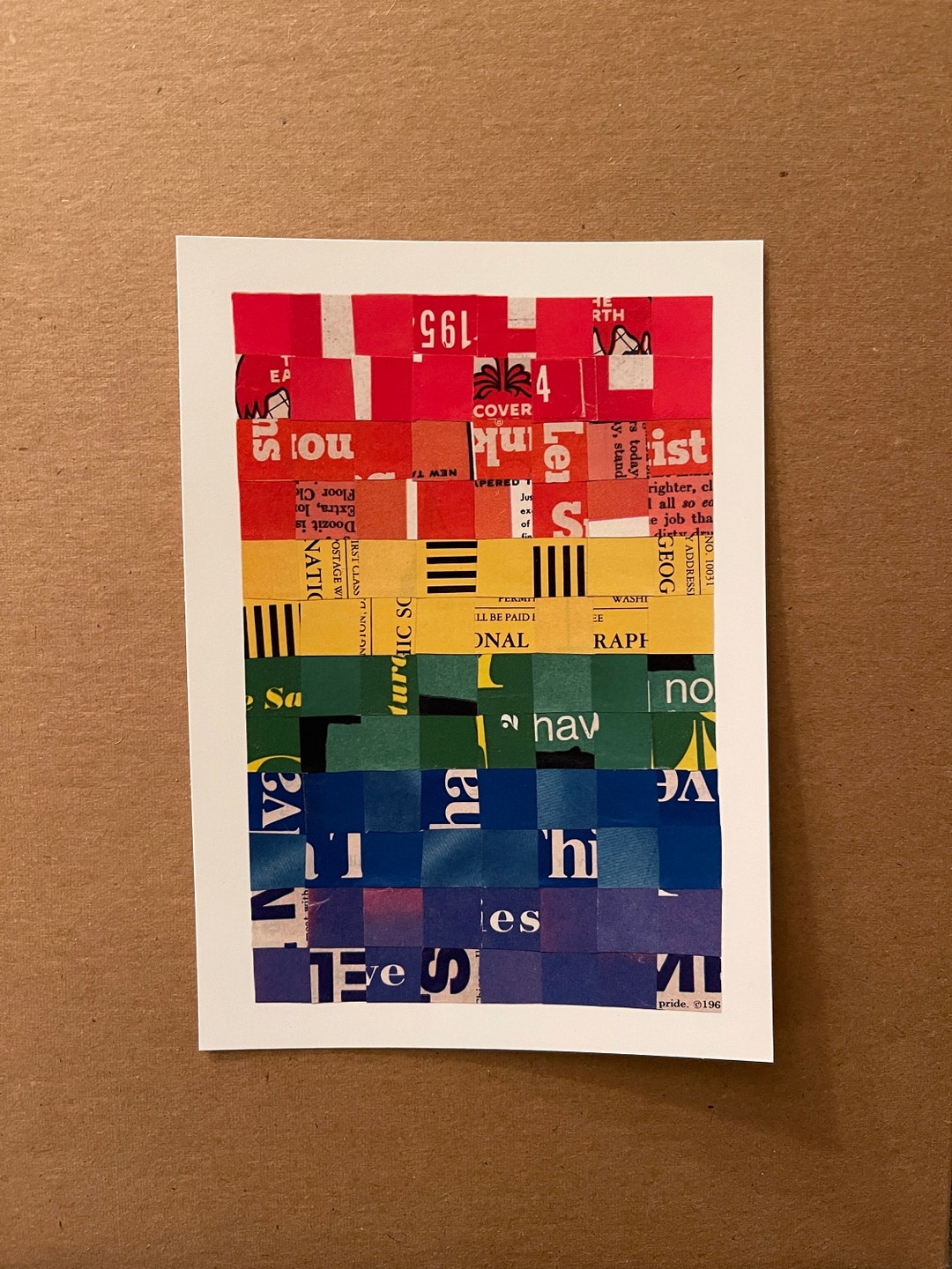 Limited Edition Gay Pride Flag Vintage Paper Mosaic Collage - Etsy