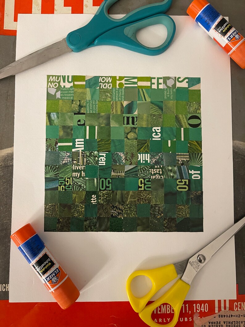ORIGINAL Green Gradient Mosaic Collage - Etsy