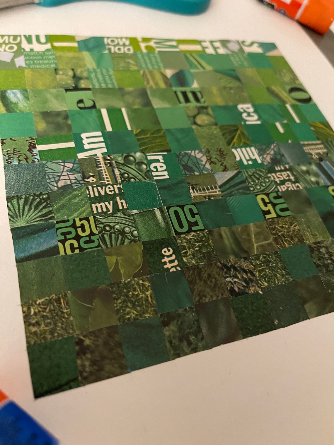 ORIGINAL Green Gradient Mosaic Collage - Etsy
