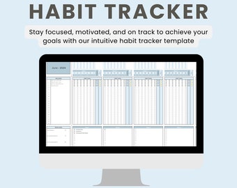 2024 Habit Tracker Spreadsheet | Google Sheets Template | Daily Habit ...