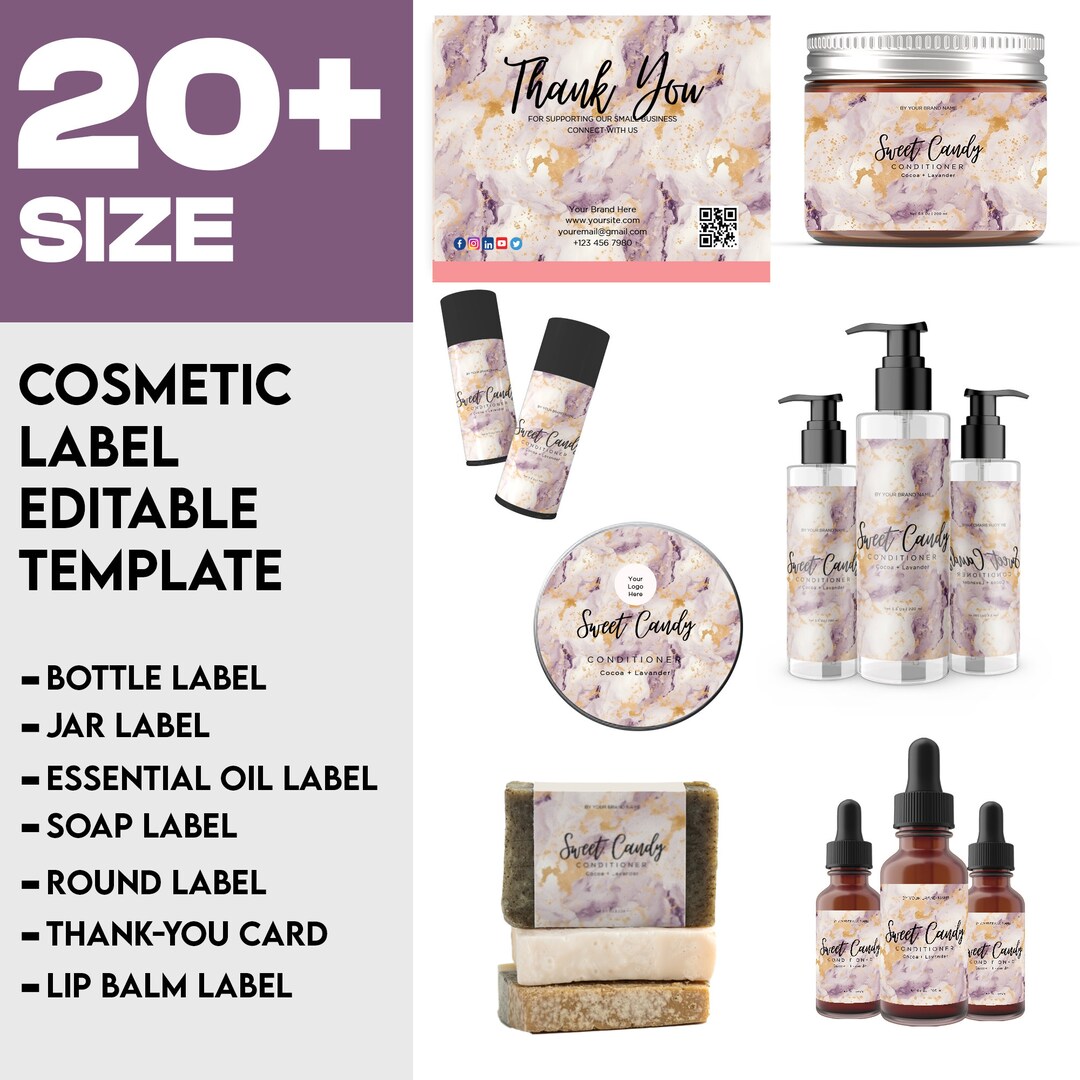 Editable COSMETIC Labels, Editable Body Product Labels, DIY Cosmetic ...