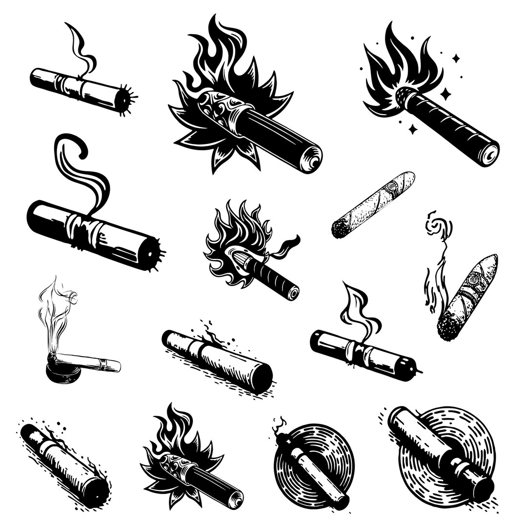Cigar Svg Bundle, Smoke Clipart, Tobacco Vector, Cigar Decal, Cigar ...