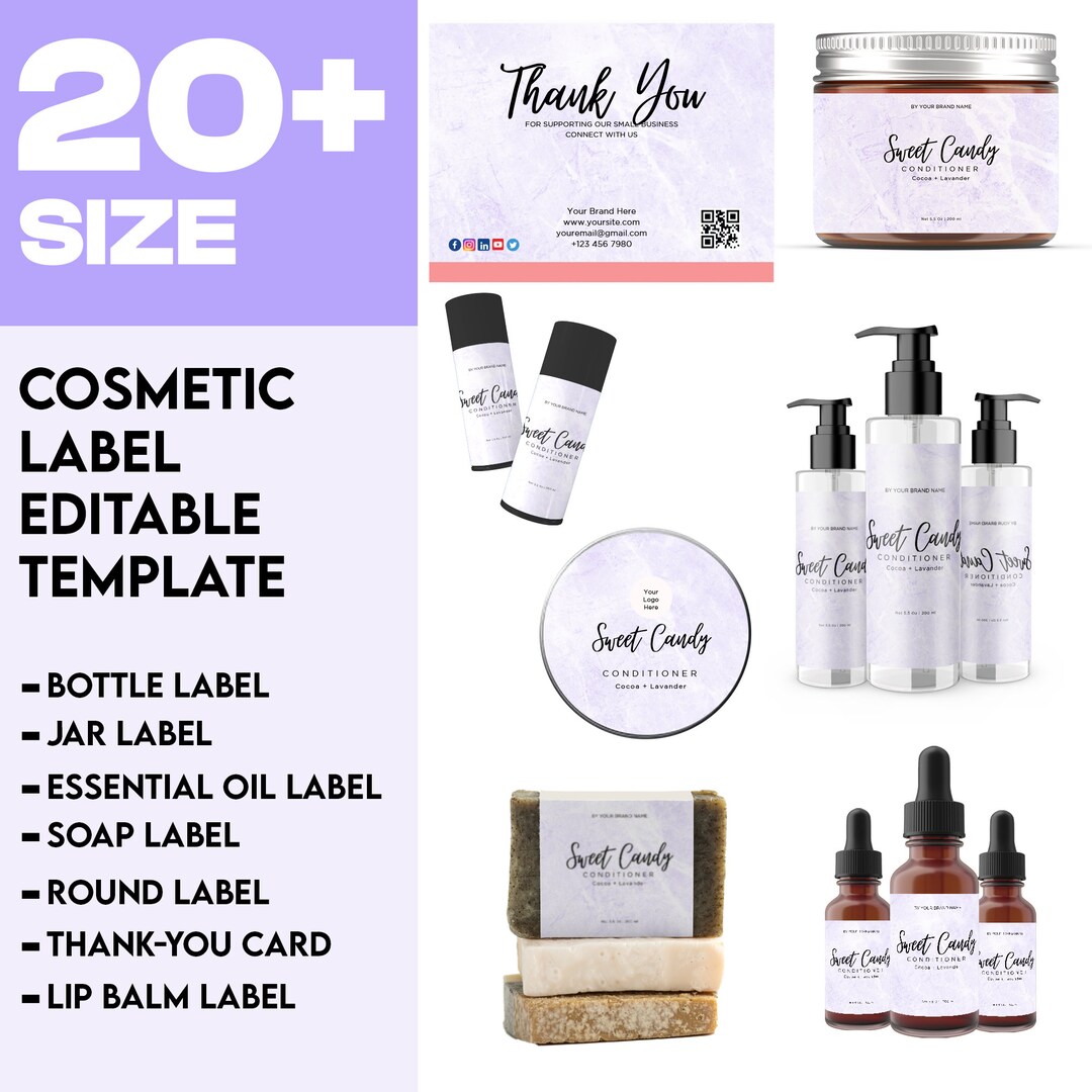 Editable COSMETIC Labels, Editable Body Product Labels, DIY Cosmetic ...